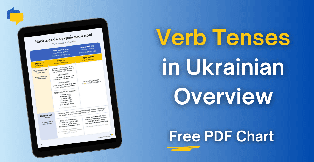 Verb Tenses in Ukrainian: Comprehensive Overview Chart - Ukrainian Lessons